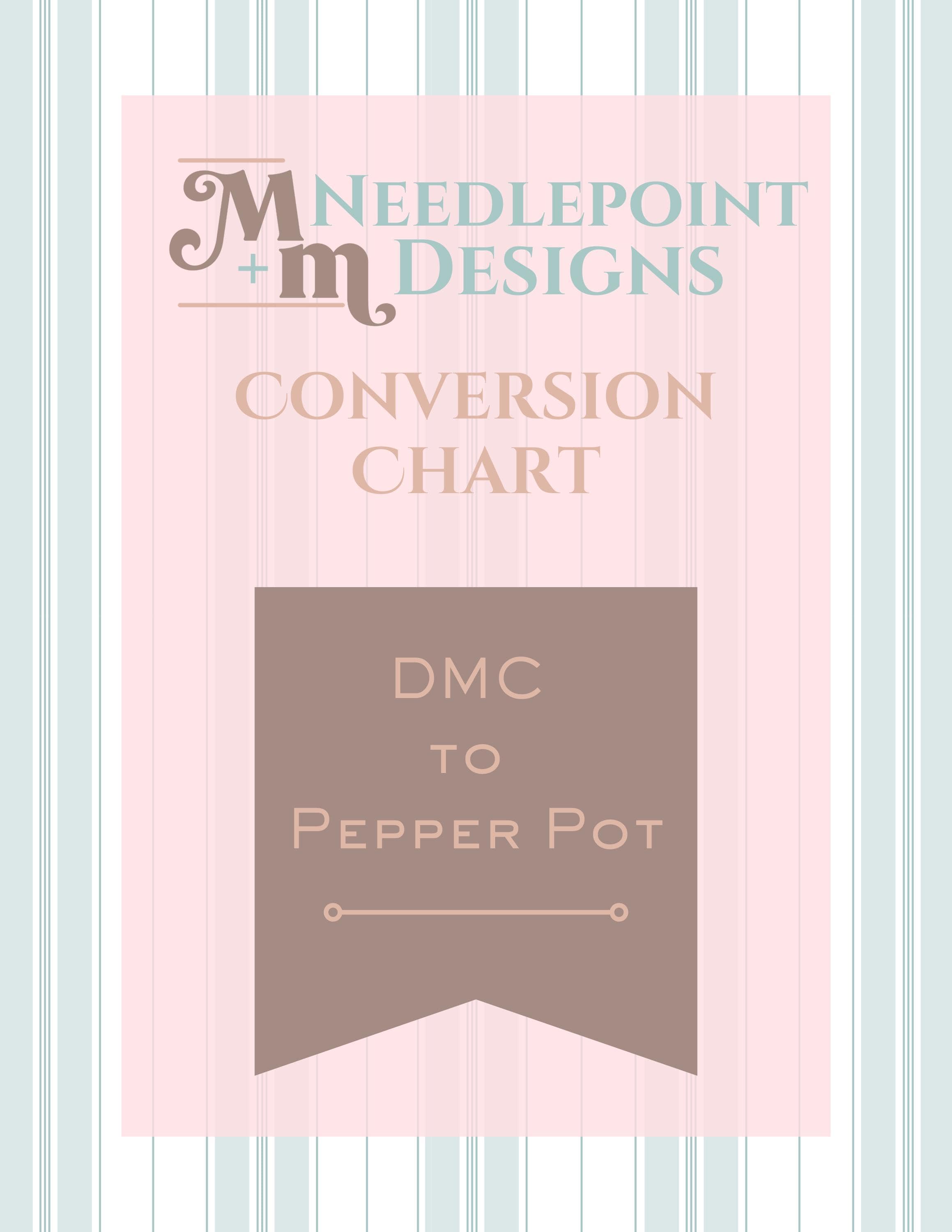 DMC to Pepper Pot Silk Floss Conversion Chart (digital Download) - Etsy