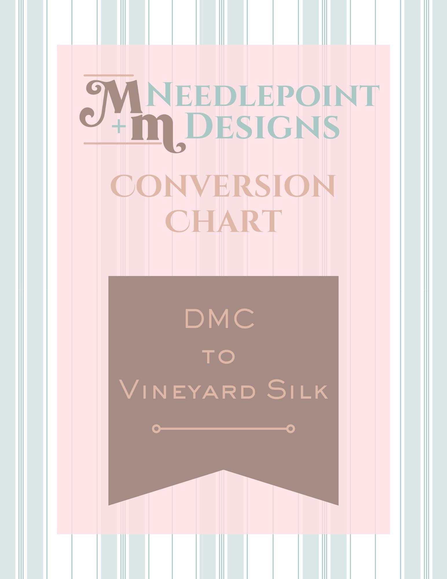 DMC to Vineyard Silk Conversion Chart: Needlepoint Thread Color Guide ...