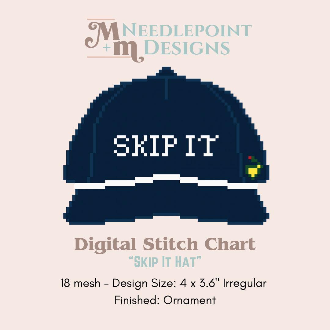 Navy Golf Hat Stitch Chart | “skip It” Needlepoint & Cross Stitch ...