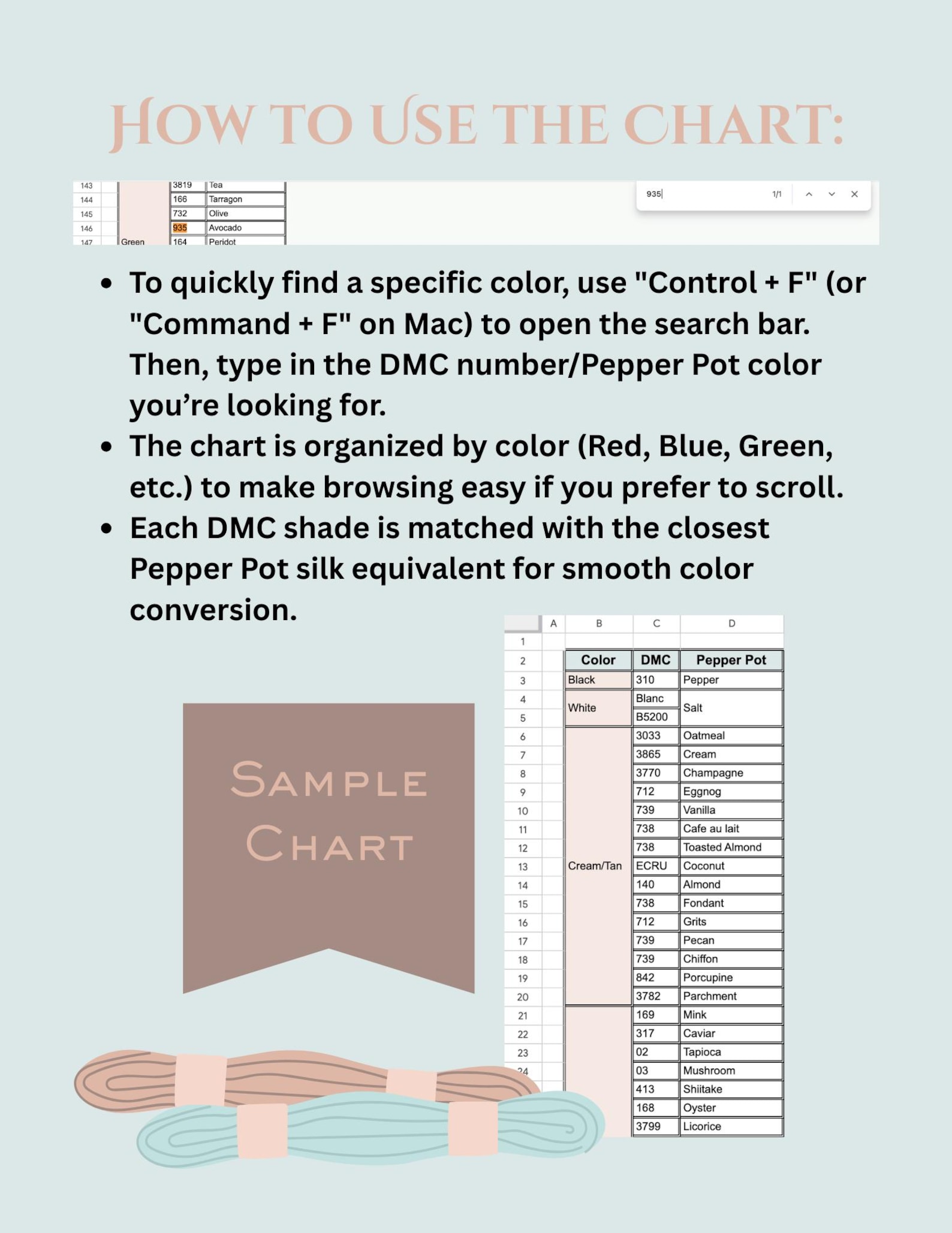 DMC to Vineyard Silk Conversion Chart: Needlepoint Thread Color Guide ...