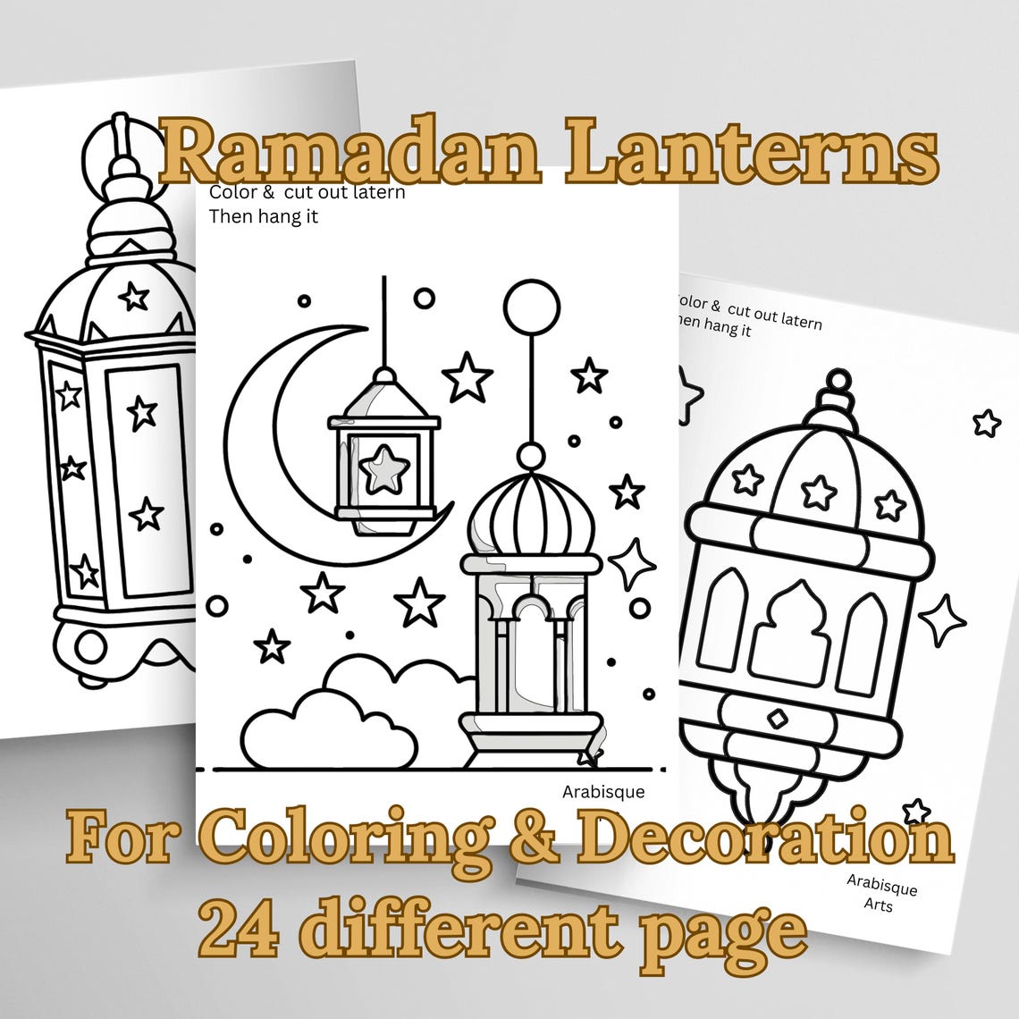 24 Coloring Pages |ramadan Lanterns |printable Ramadan Decorations ...