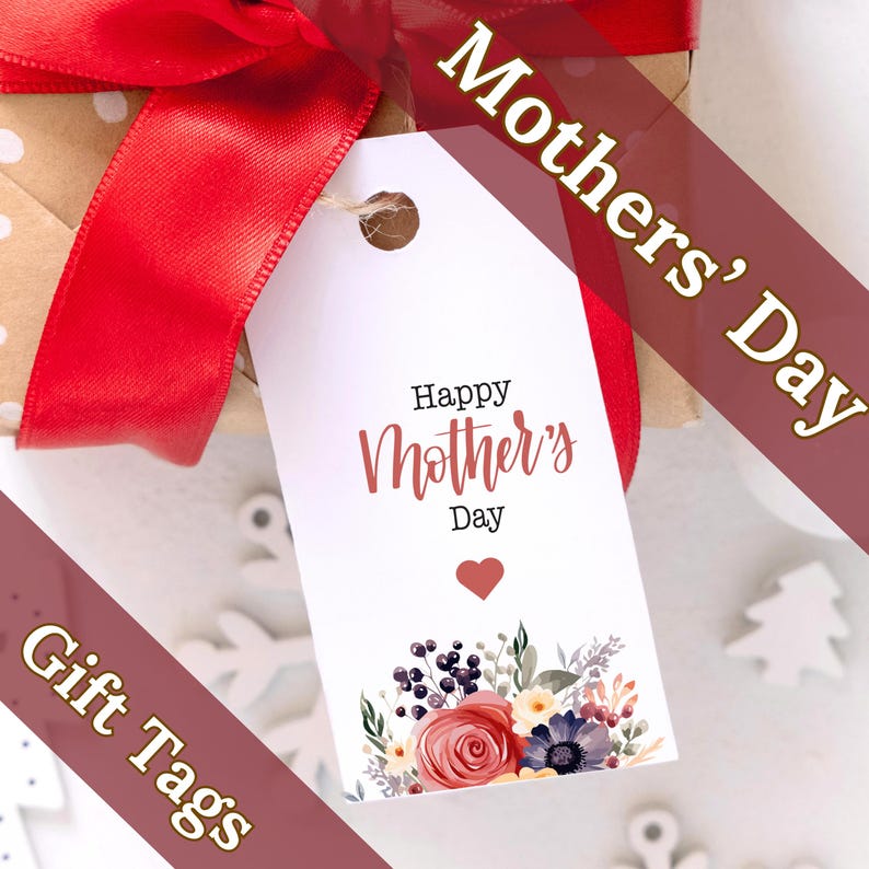 3 Printable Mother’s Day Gift Tags | Floral Gift Tags | Instant ...