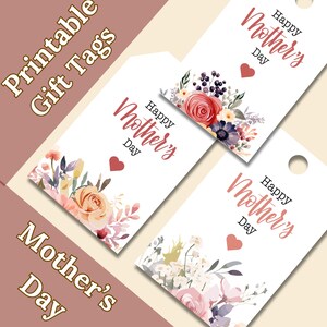 3 Printable Mother’s Day Gift Tags | Floral Gift Tags | Instant ...