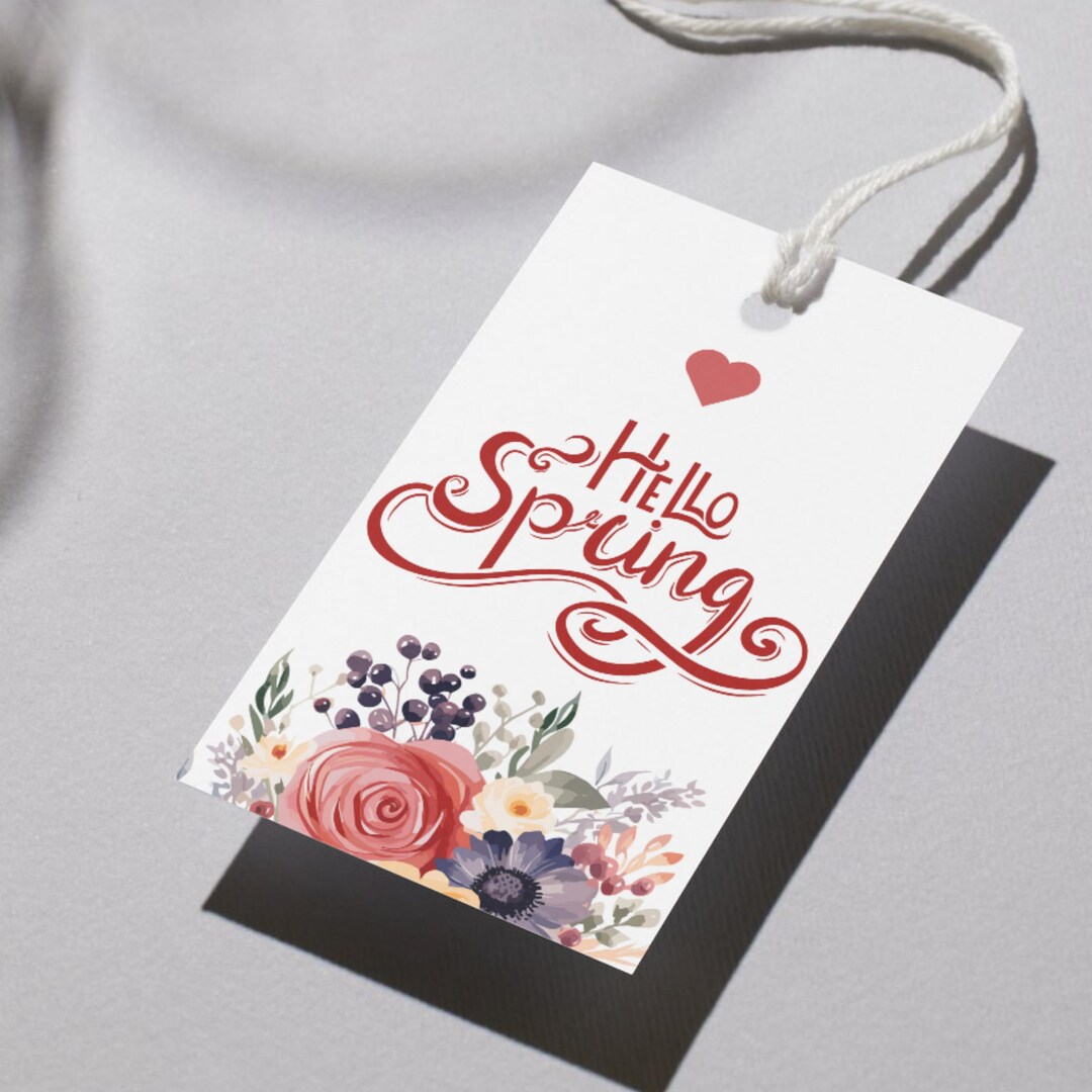 Spring Gift Tags Printable - 9 Floral Tags | 2.25x3.5 Inch PNG | Hello ...