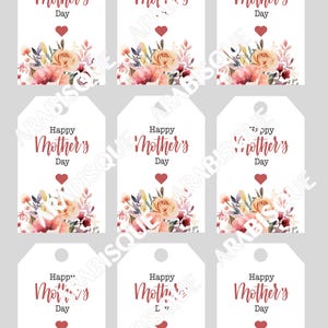 Floral Mother S Day Gift Tags Watercolor Printable Set Instant