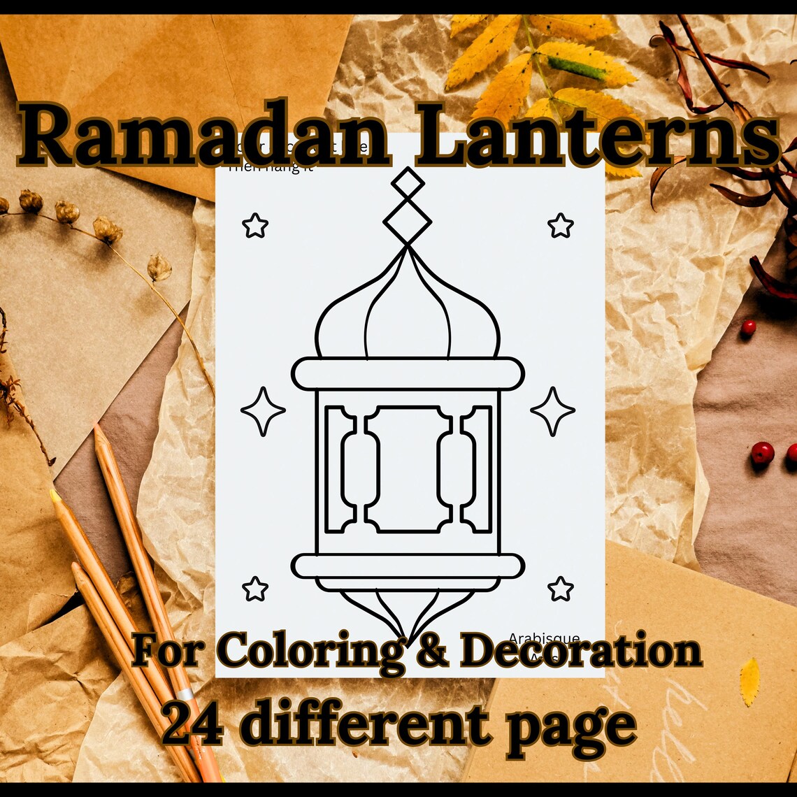 24 Coloring Pages |ramadan Lanterns |printable Ramadan Decorations ...
