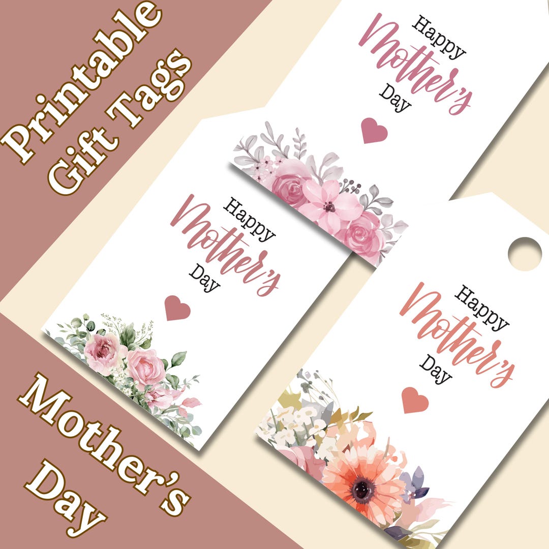 Floral Mother's Day Gift Tags | Watercolor Flower Printable (instant ...