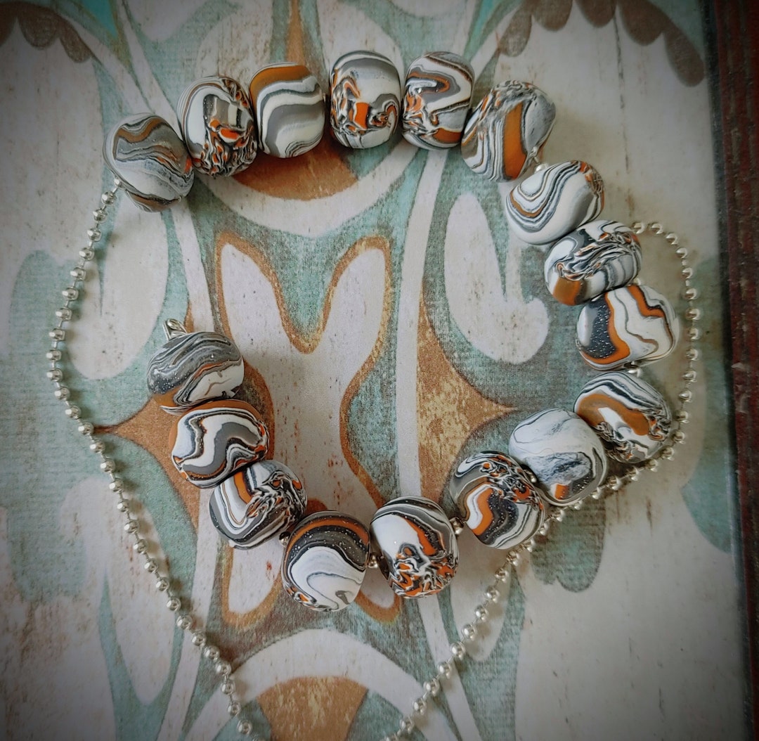 Hand Rolled Polymer Clay Beads: 8-12mm, 3mm Hole, Hair Beads, Beads for ...