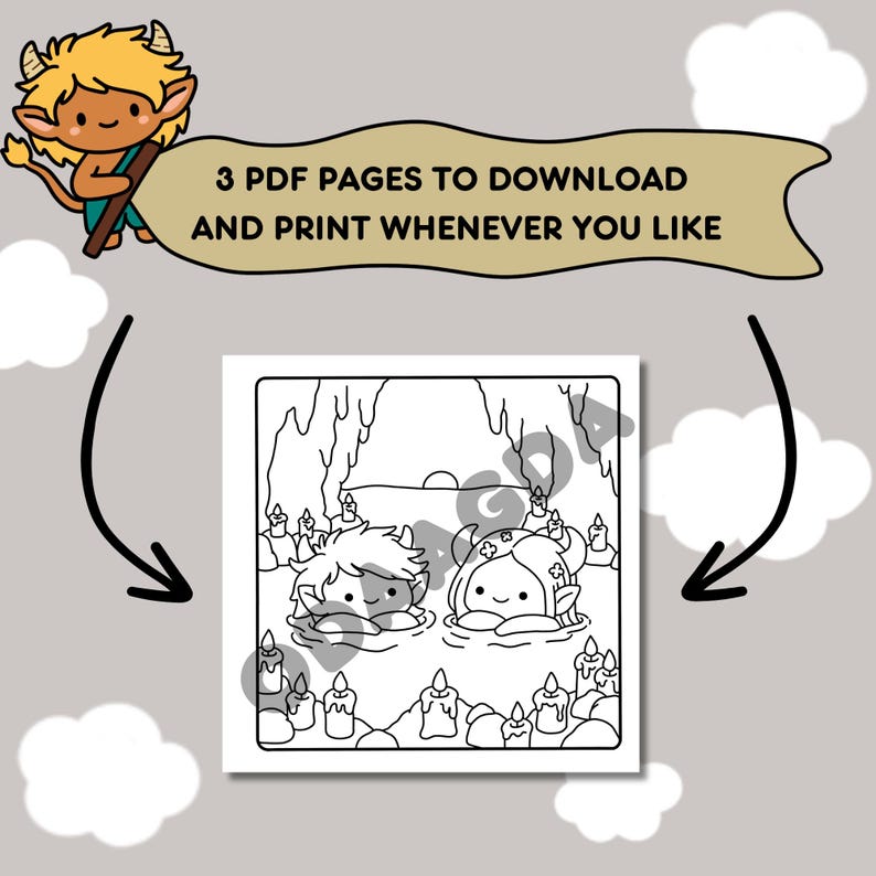 The Huldrafolk Mountain Village Coloring Book PDF Pages by Odaagda ...