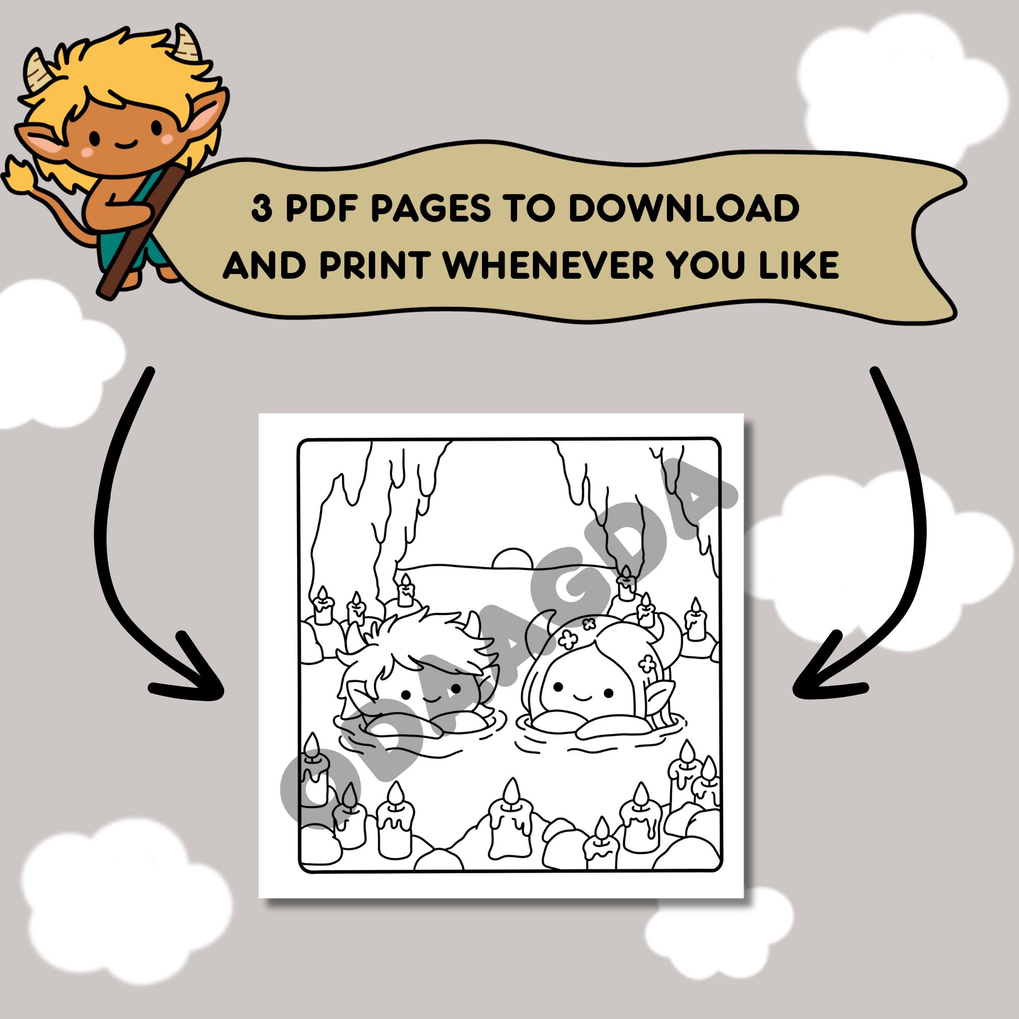 The Huldrafolk Mountain Village Coloring Book PDF Pages by Odaagda ...