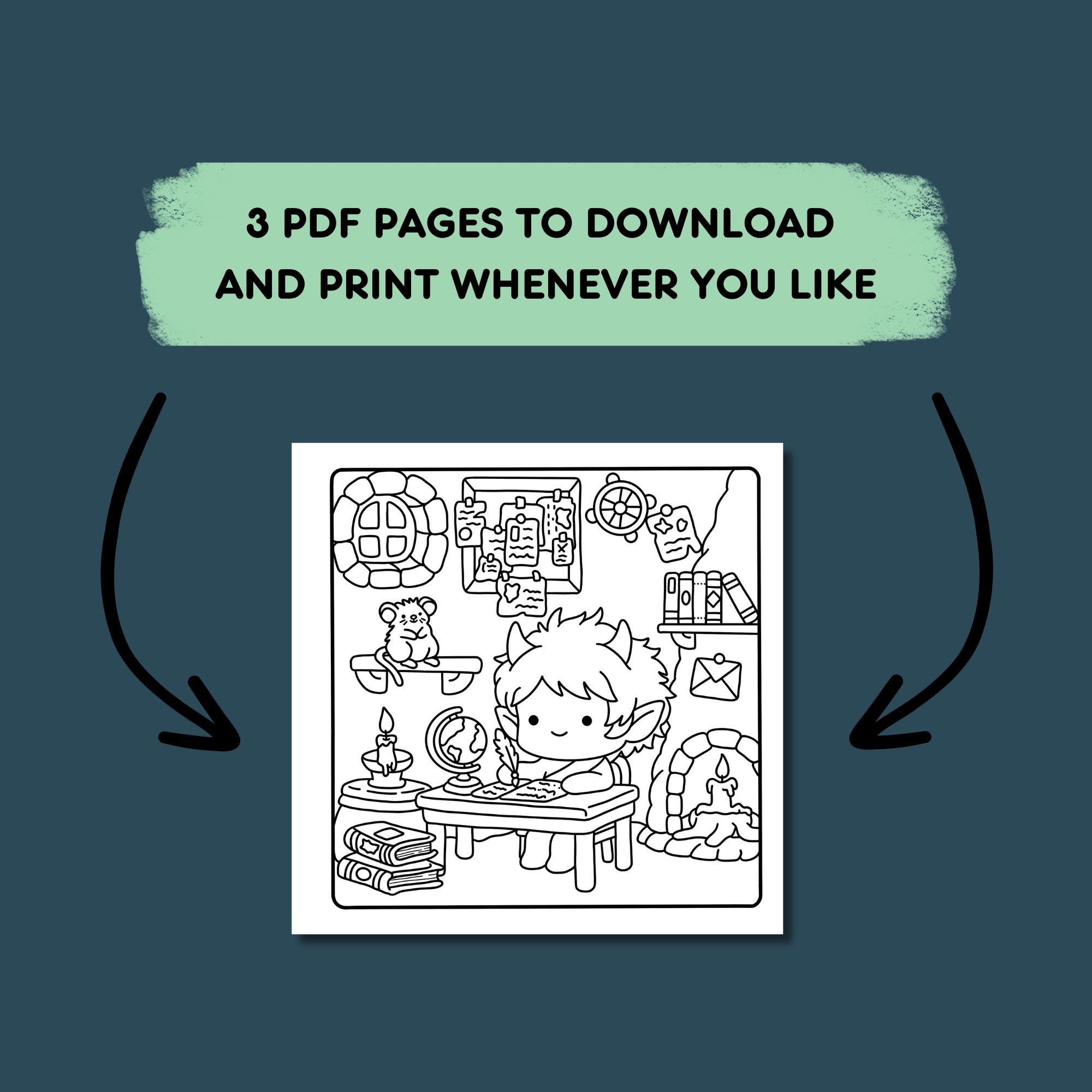 The Huldrafolk Mountain Village Coloring Book PDF Pages by Odaagda ...