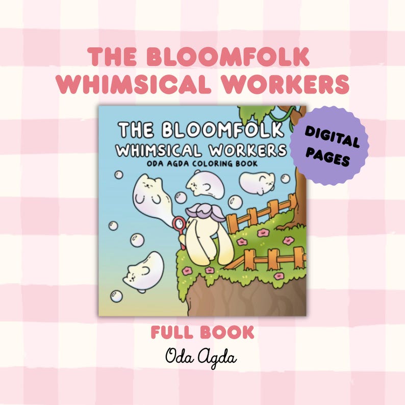 The Bloomfolk Whimsical Workers Full Coloring Book Digital Files by Oda ...