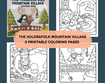 The Huldrafolk Mountain Village Coloring Book PDF Pages by Odaagda ...