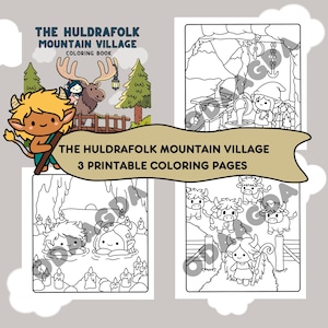 The Huldrafolk Mountain Village Coloring Book PDF Pages by Odaagda ...