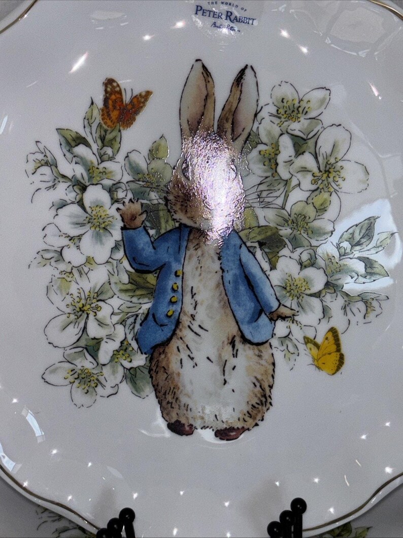 Peter Rabbit Dinner Plates Beatrix Potter Easter Set of 4 Gold ...