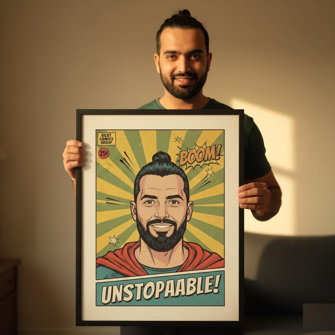 Custom Comic Book Portrait | Personalized Superhero Pop Art Gift ...
