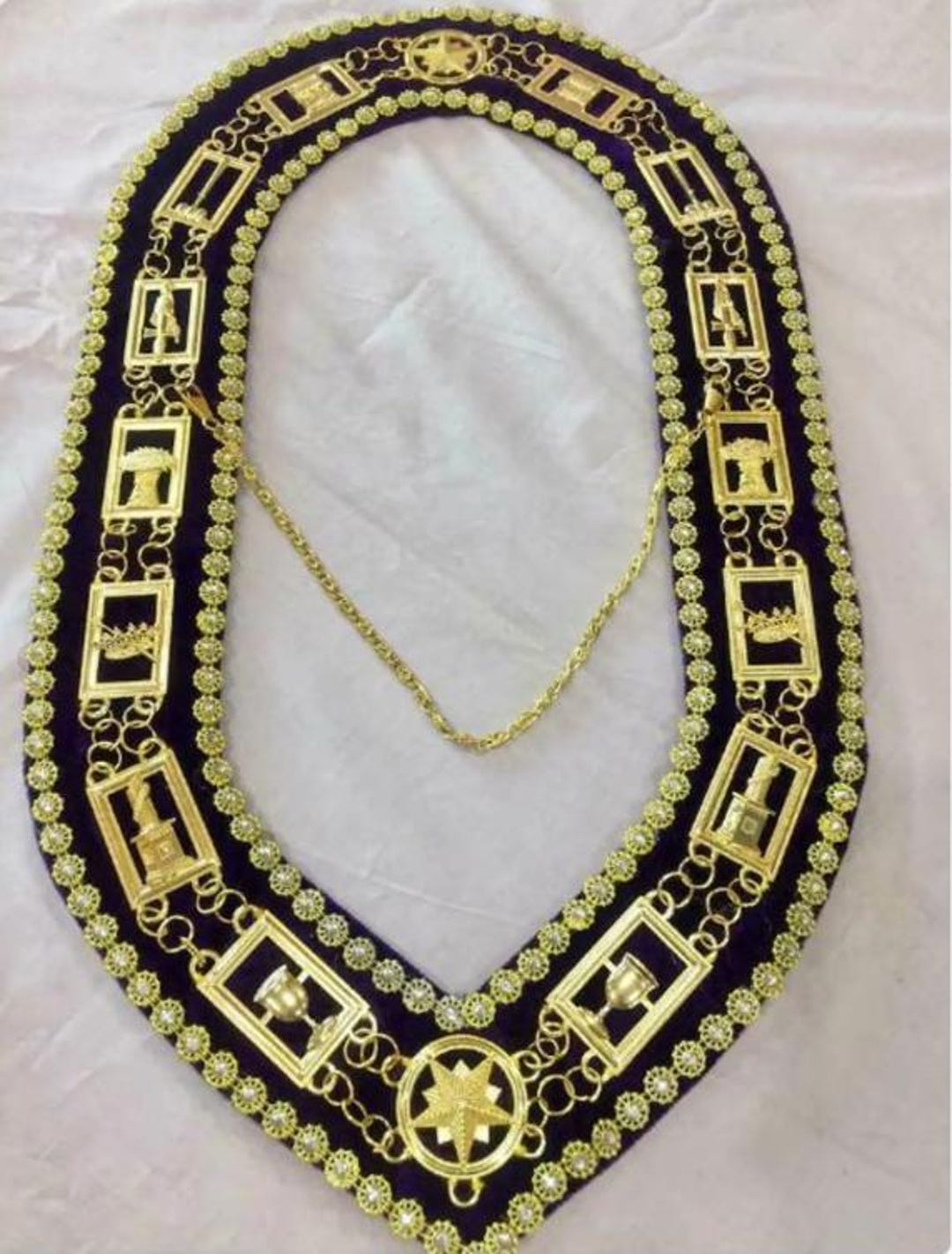 Masonic Regalia OES Order of Star Metal Chain Collar PURPLE Backing - Etsy