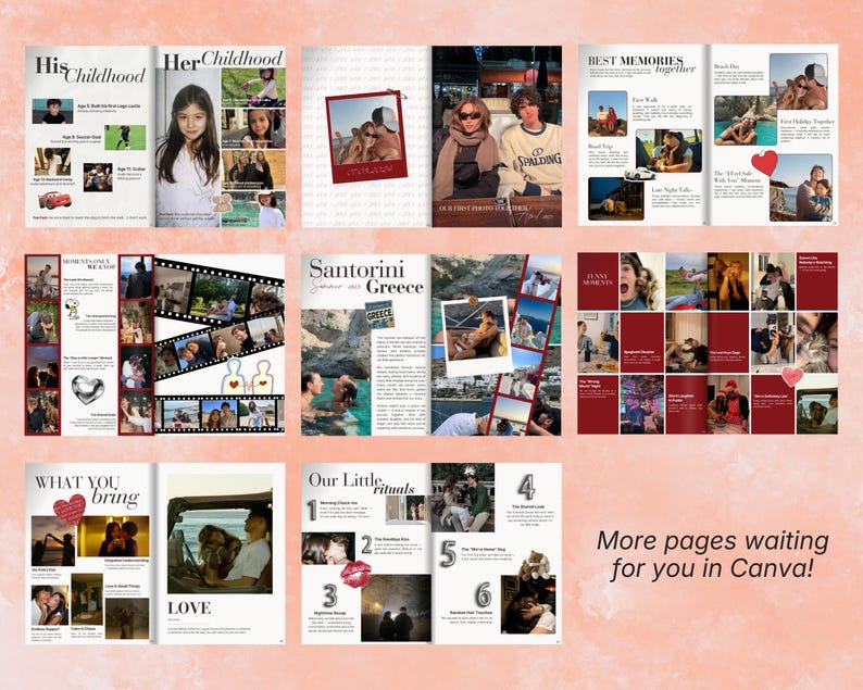 Anniversary Love Story Magazine Template for Couples | Personalized ...