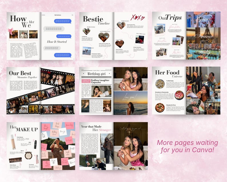 Best Friend Birthday Magazine Template | BFF Birthday Gift | Editable ...