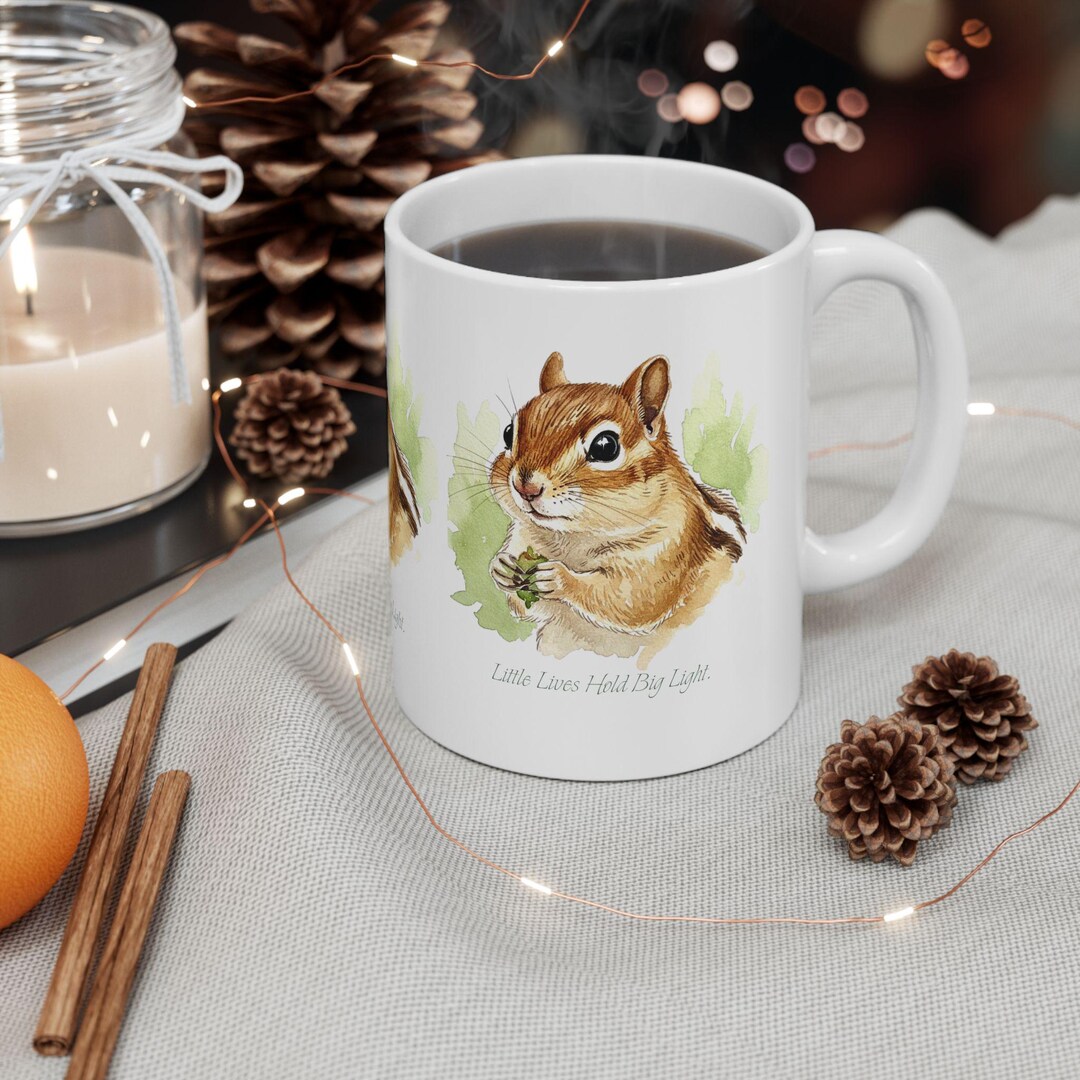 Chipmunk Ceramic Mug – Adorable Animal Coffee Cup, Nature Lover Gift - Etsy