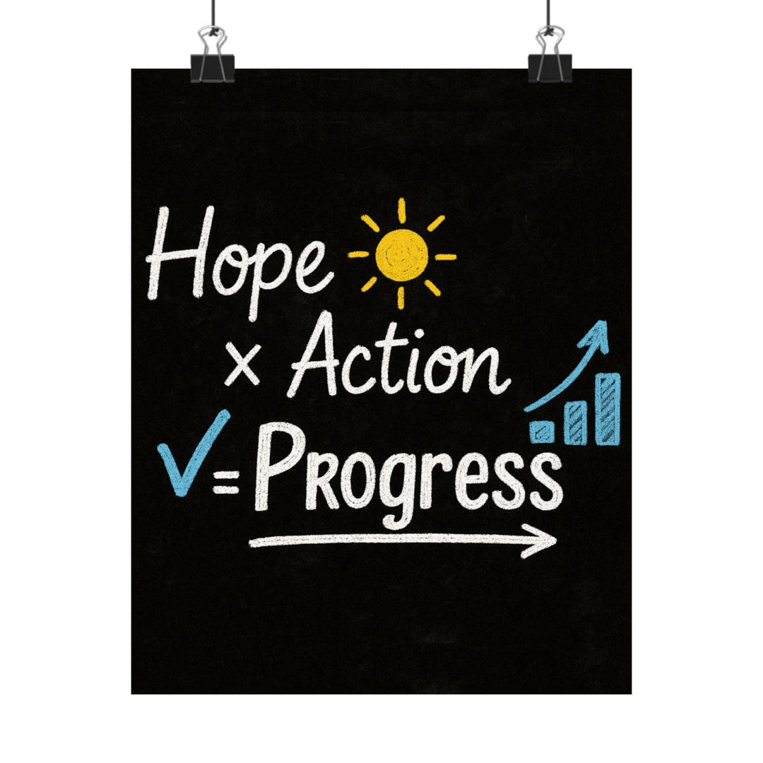 Inspirational Hope Action Progress Poster, Office Decor - Etsy