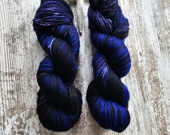 Blue and Purple, Hand Dyed Superwash Merino Worsted, Merino Wool ...