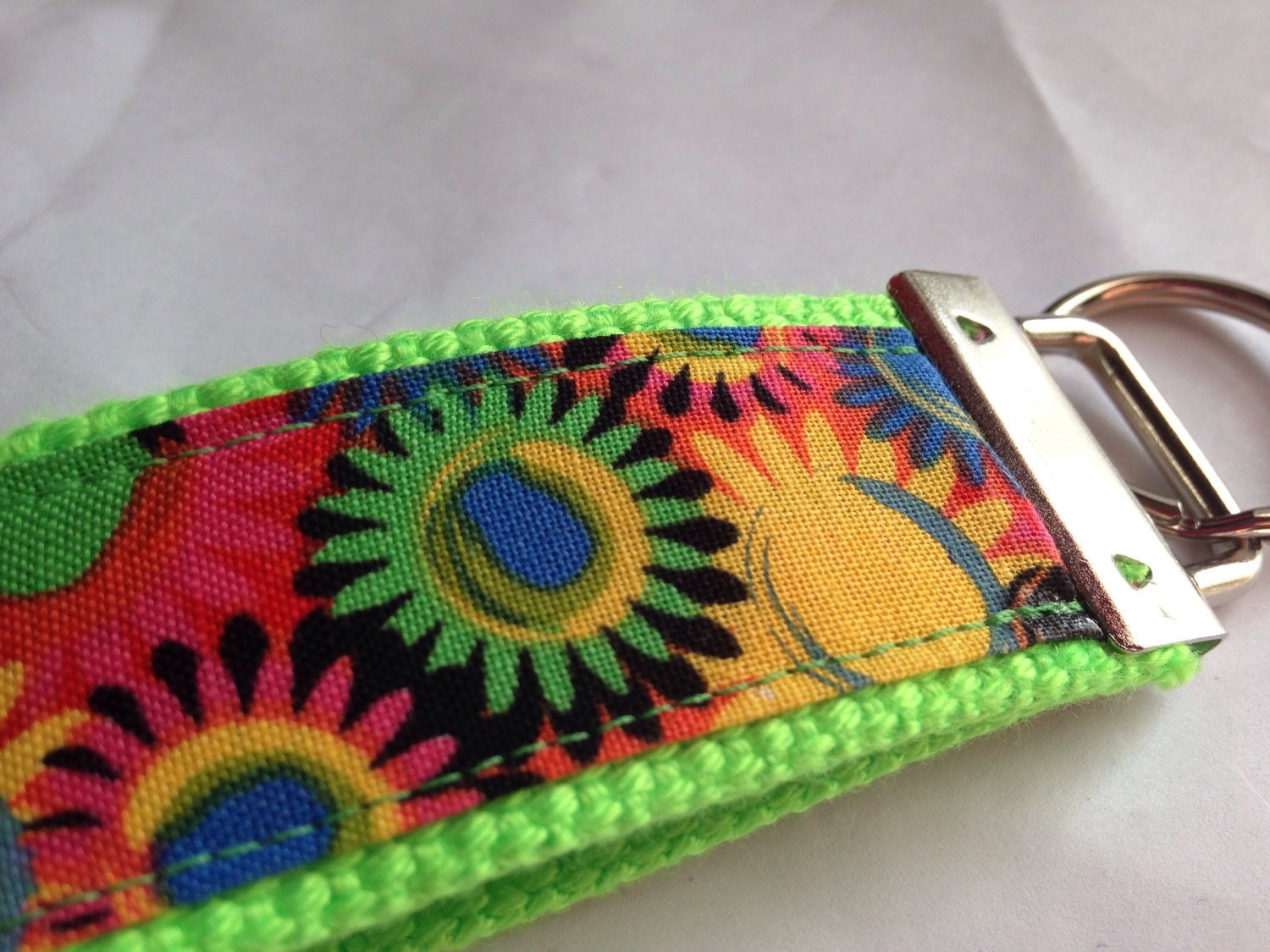 Mini Key Fob Neon Green Purple Yellow Pink and Orange - Etsy