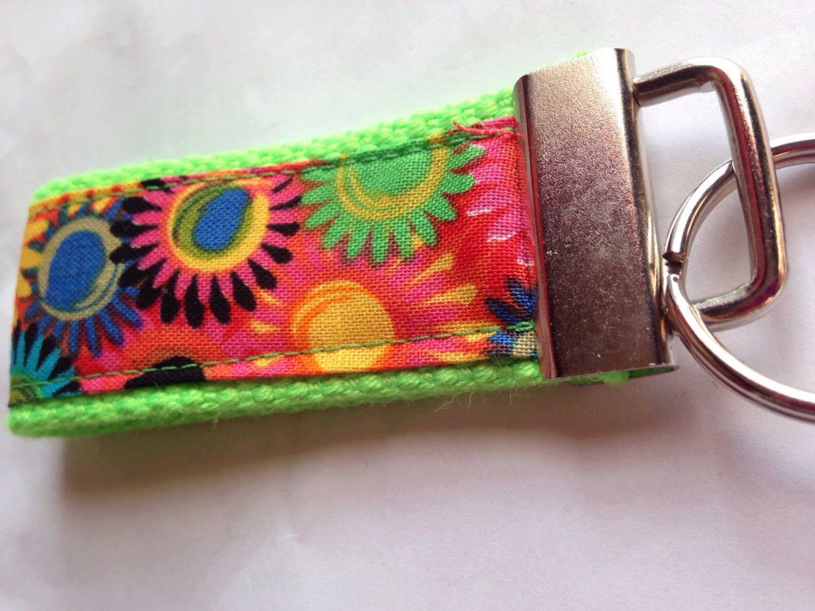 Mini Key Fob Neon Green Purple Yellow Pink and Orange - Etsy