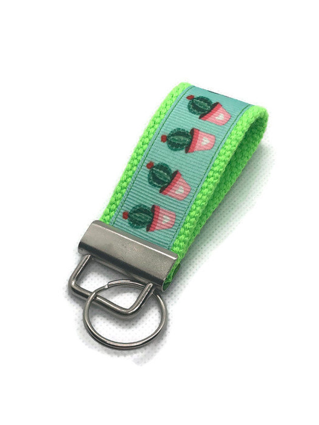 Mini Key Fob/ Cactus/ Ribbon/ Lime Green/ Key Chain - Etsy