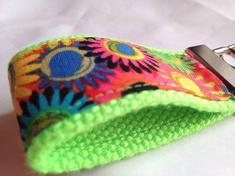 Mini Key Fob Neon Green Purple Yellow Pink and Orange - Etsy