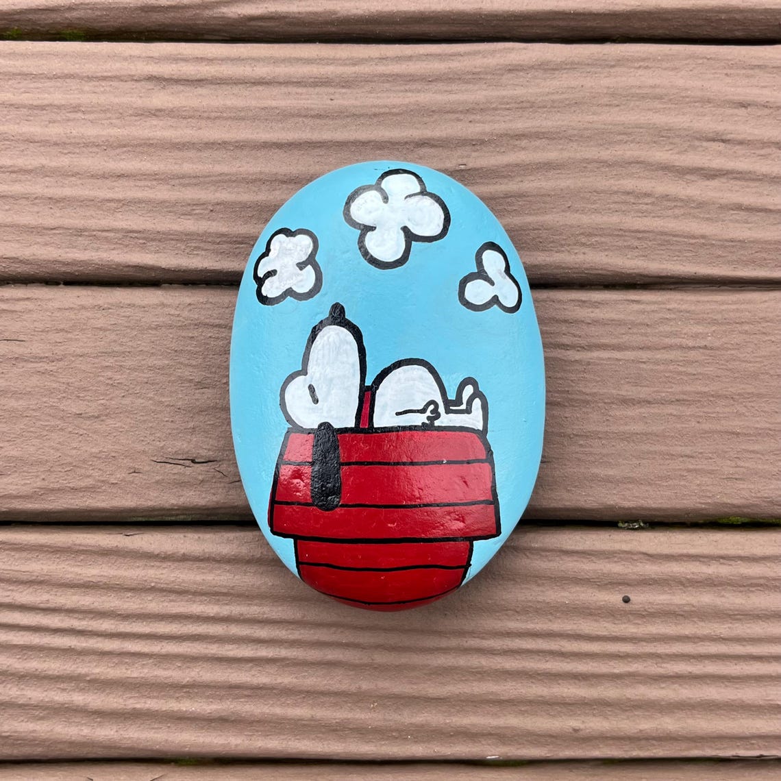 Snoopy Rock, Hand Painted Snoopy Rock, Peanuts Decor, Hand Painted ...