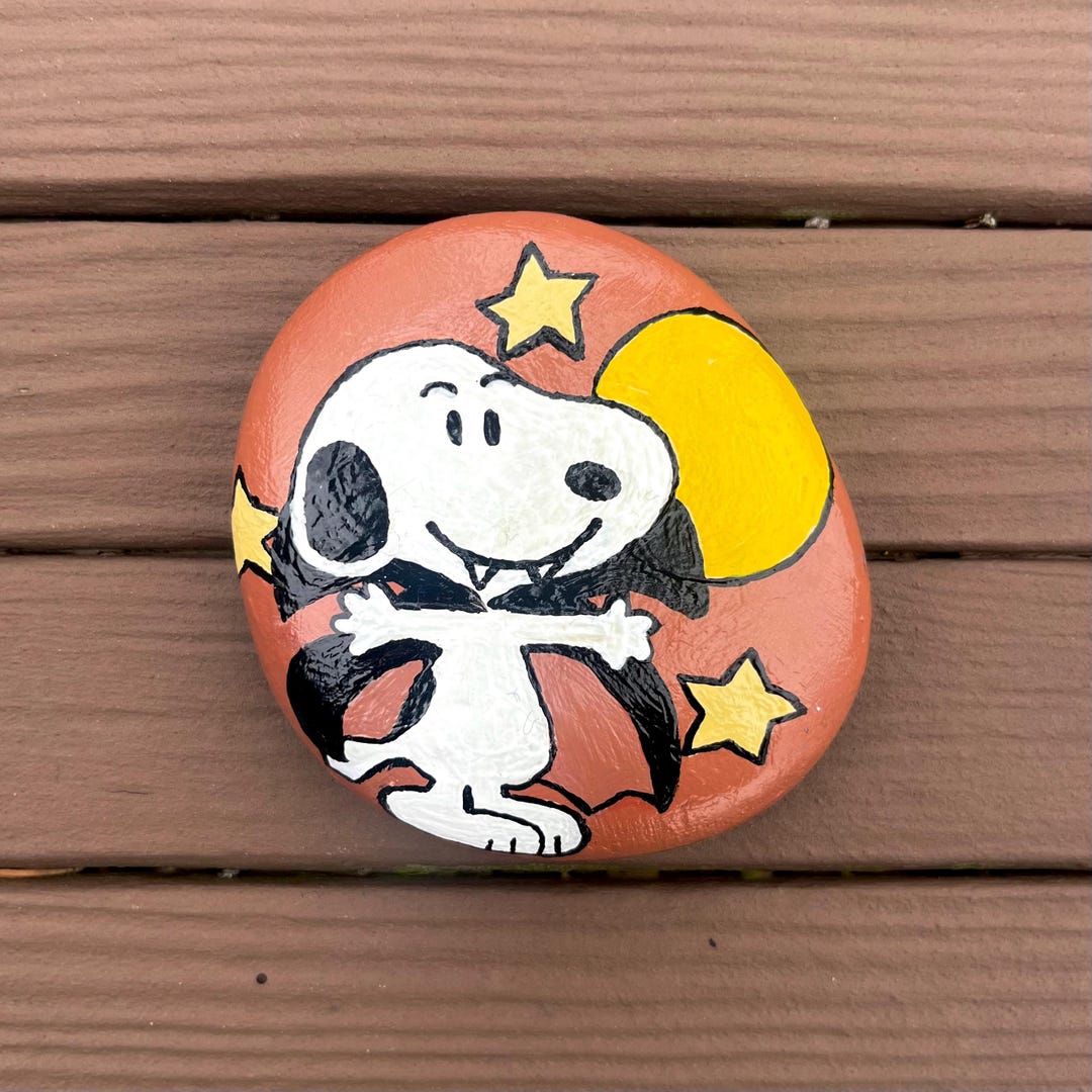 Snoopy Rock, Hand-painted Halloween Snoopy Rock, Hand-painted Vampire ...