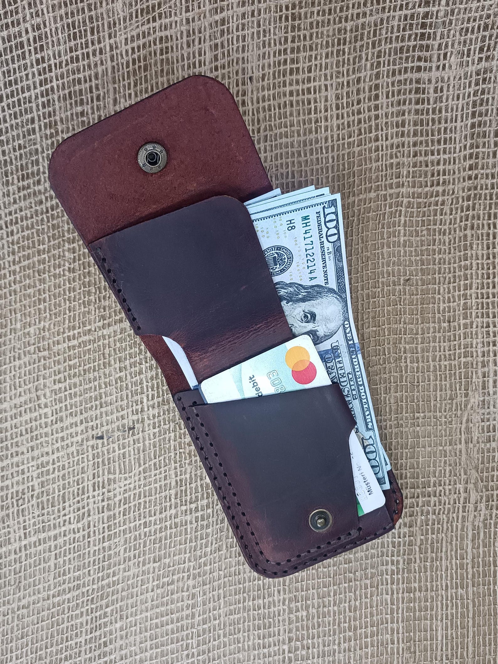 Personalized Leather Bifold Wallet: Handmade Slim Wallet, Laser ...