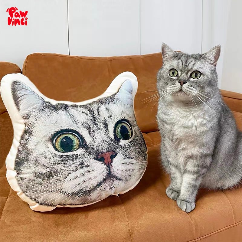 Cat Head Pillow - Etsy
