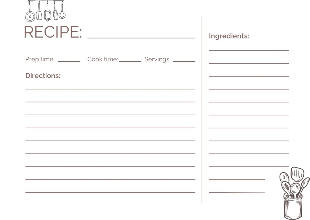 Rustic Farmhouse Recipe Cards for the Home Cook - Etsy