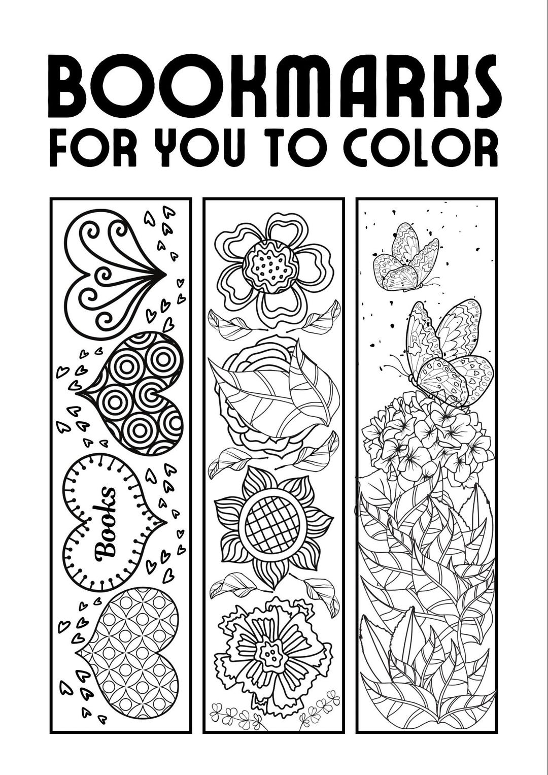 Colouring Bookmarks- Instant Digital Download- Printable - Etsy