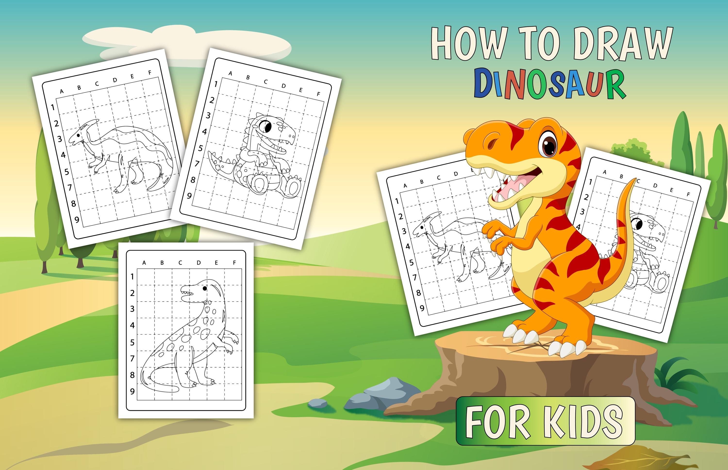 Dinosaur Activity Bundle: Coloring Pages, Dot-to-dot & Drawing (PDF ...