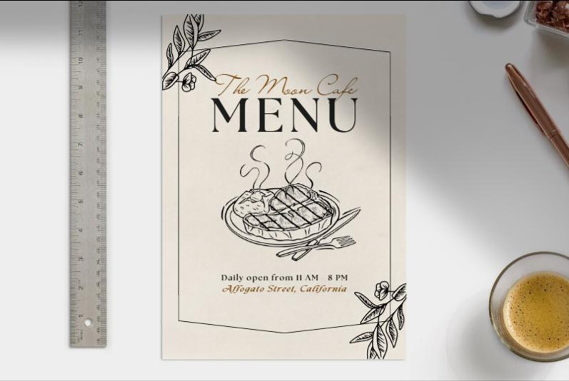 Editable Food Menu Template | Restaurant Menu Canva Template ...