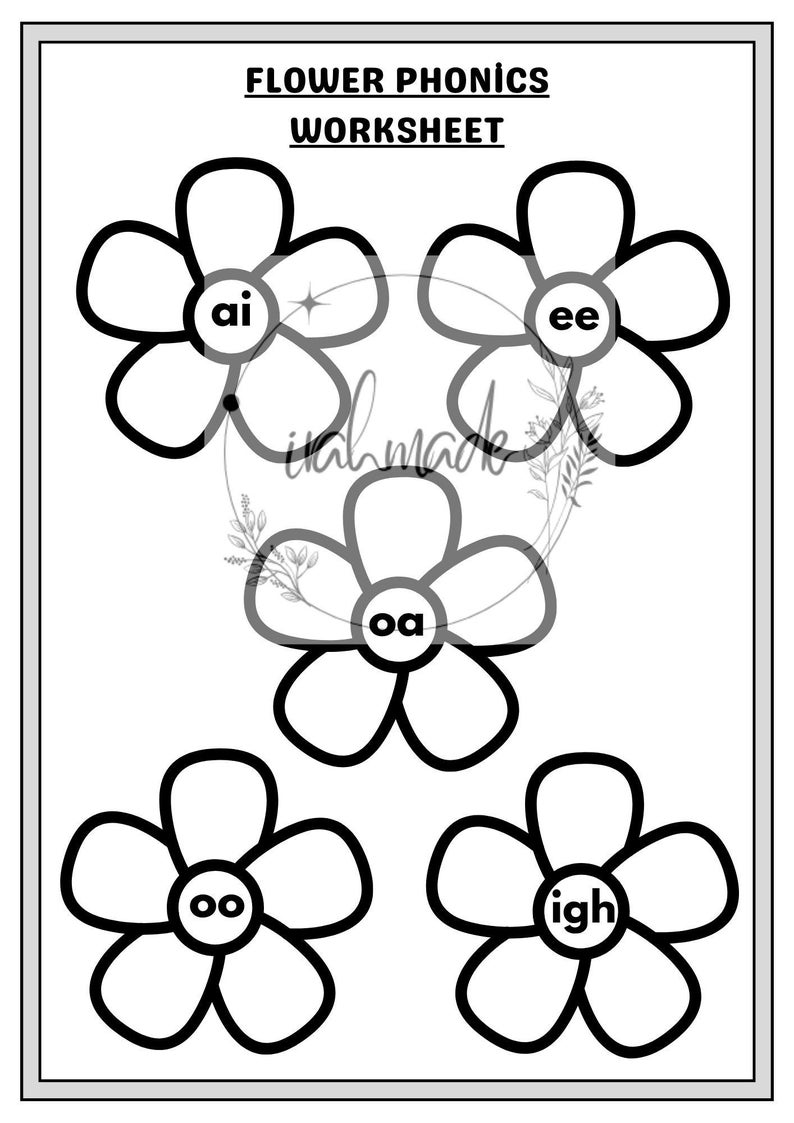 English Phonics Worksheet I Color by Phonics I Flower Phonics - Etsy