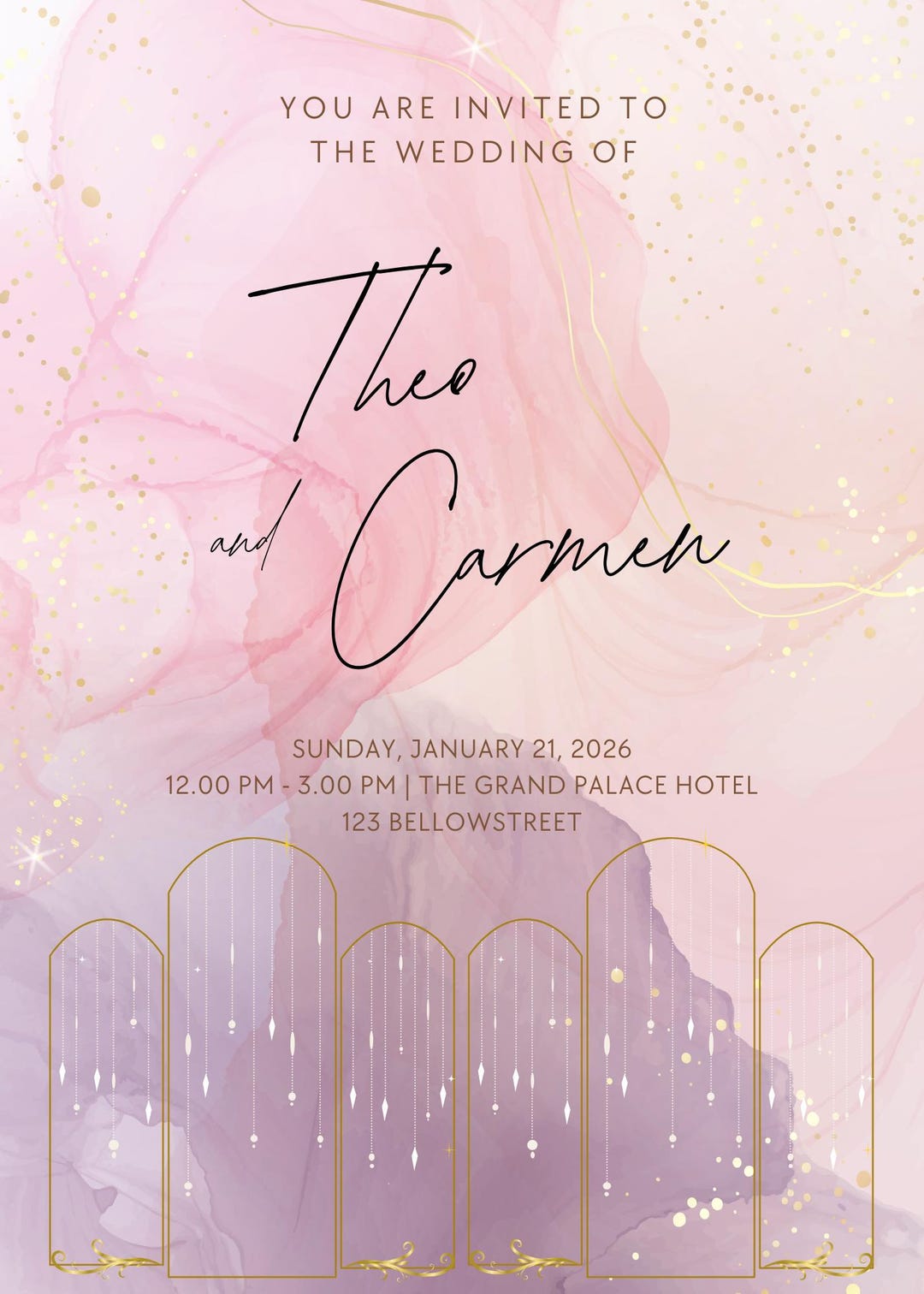 Modern Pastel Wedding Invitation - Etsy