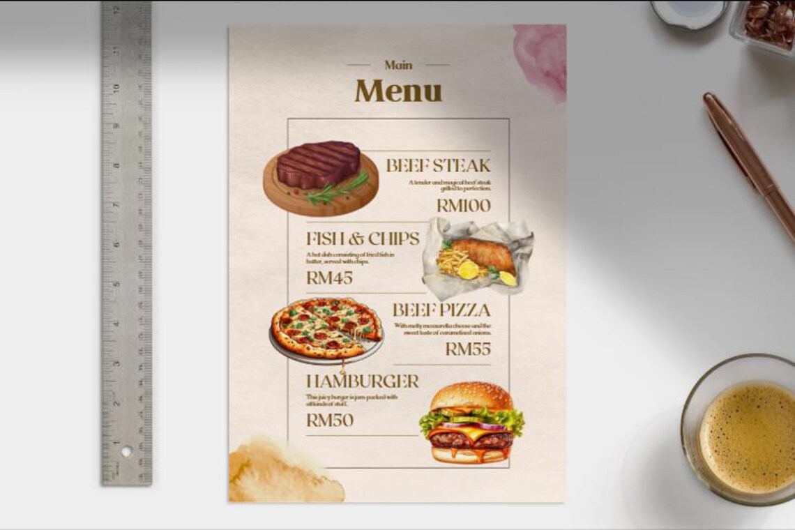 Editable Food Menu Template | Restaurant Menu Canva Template ...