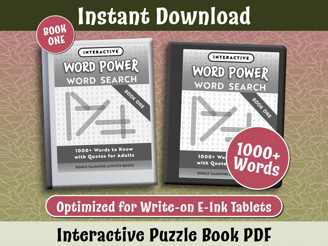 Word Power Word Search Puzzle Book One for Adults Large Print: 1000 ...