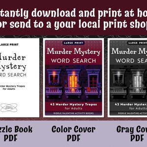 Murder Mystery Word Search Puzzle Book for Adults Large Print: Mystery ...