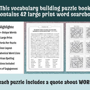 Word Power Word Search Puzzle Book Three for Adults Large Print: 1000 ...