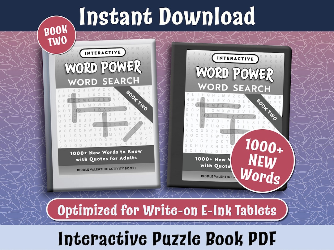 Word Power Word Search Puzzle Book Two for Adults Large Print: 1000 ...