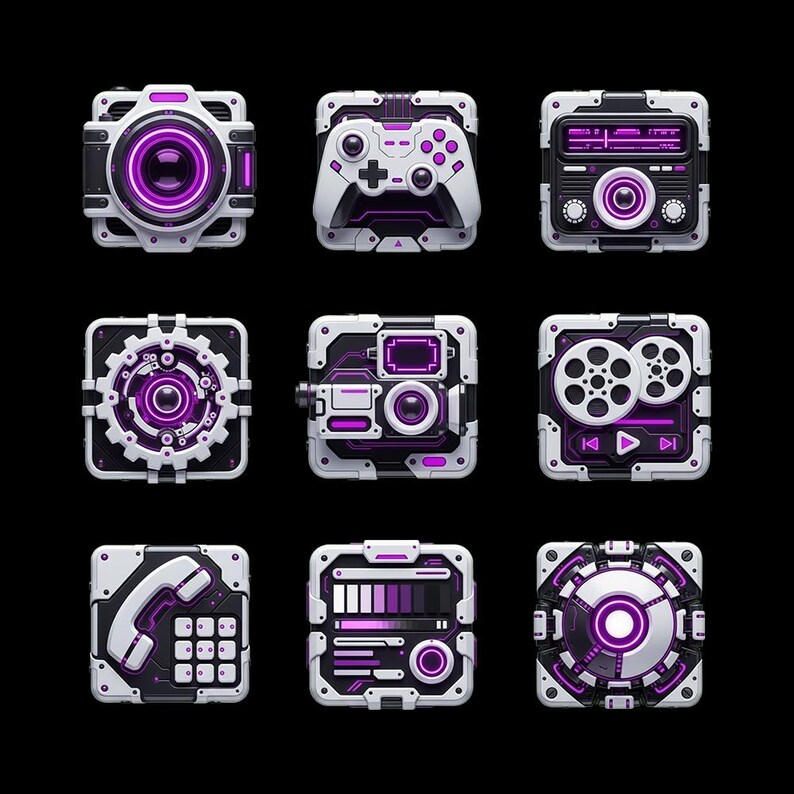 Quantum UI App Icons Pack – Futuristic Tech Style for Ios & Android ...