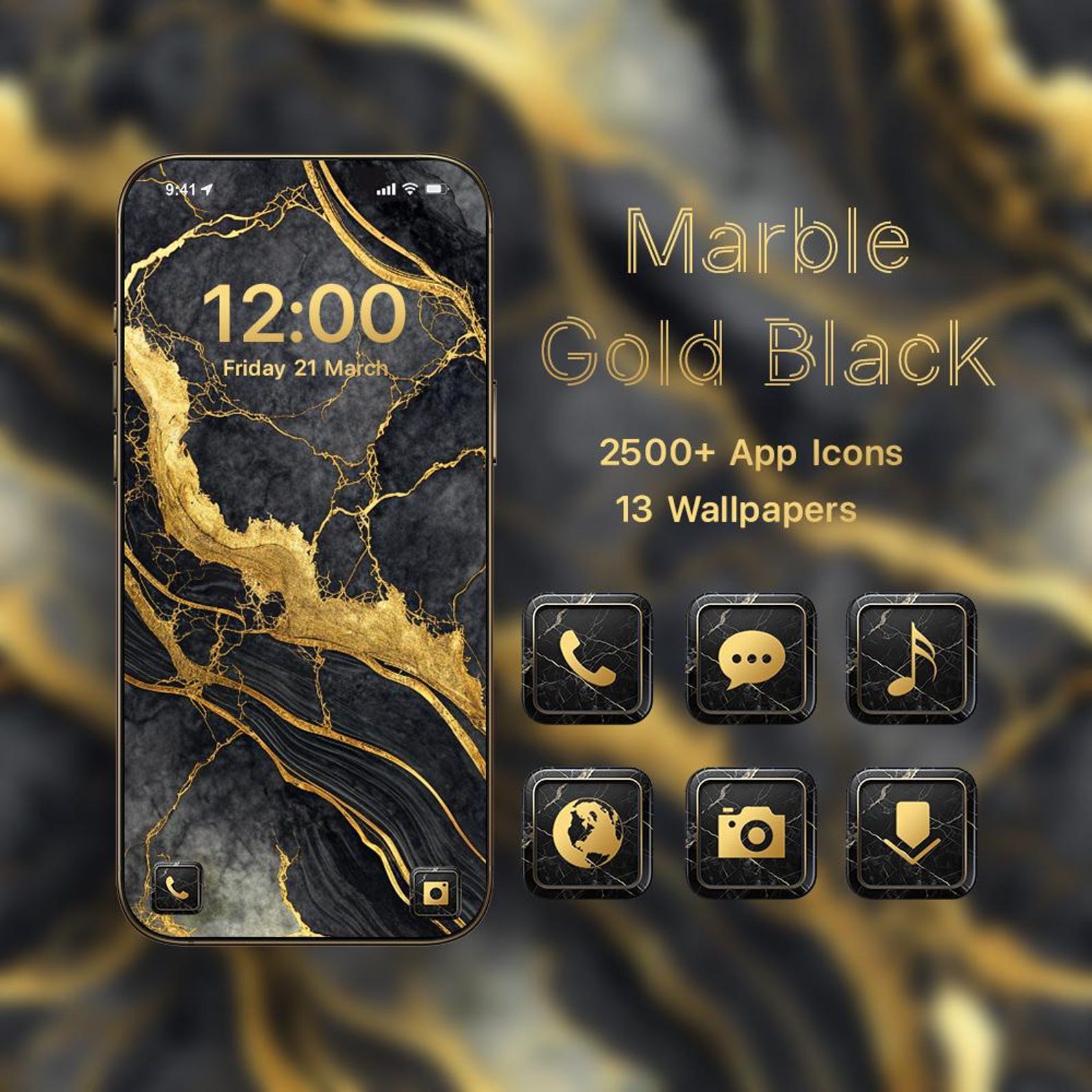 Gold Marble App Icon Pack: Ios & Android Theme (2577 Icons) - Etsy