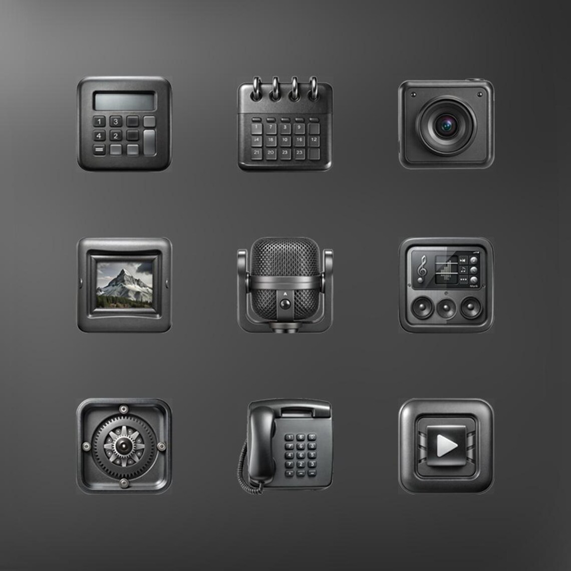Dark Aesthetic 3D Icons IOS App Icons, Android App Icons, Homescreen UI ...