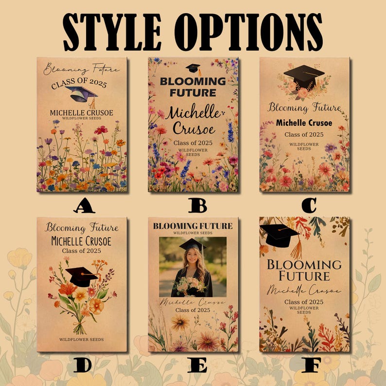 Graduation Favor Wildflower Seed Packets With Hat/personalized ...