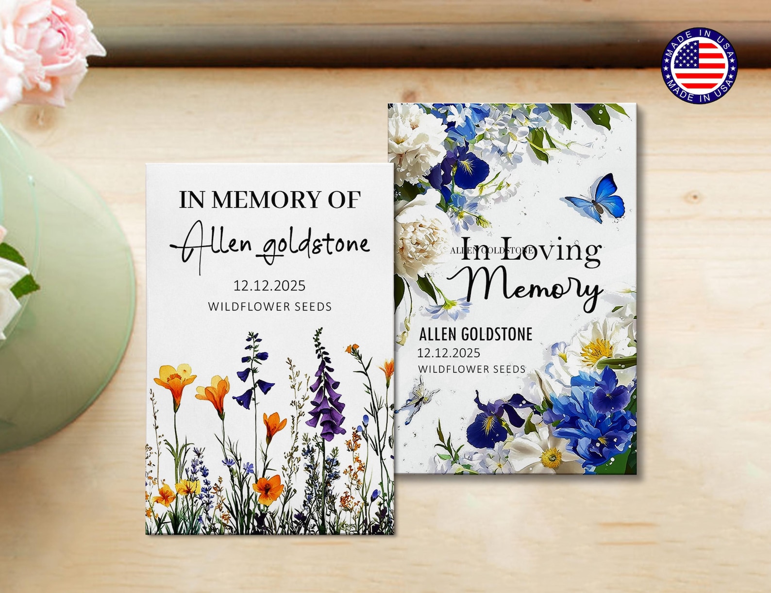 In Loving Memory Wildflower Seed Packets, Custom Memorial Favors ...